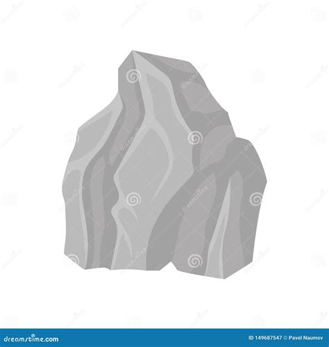 Roca Gris Grande Ilustraci n Del Vector En El Fondo Blanco Ilustración