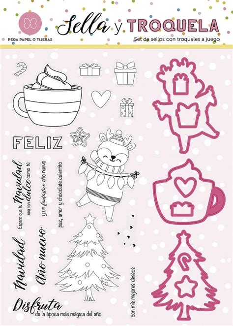 SET SELLOS Y TROQUELES MUG 18 Sellos Y 9 Troqueles Crea Con Amor