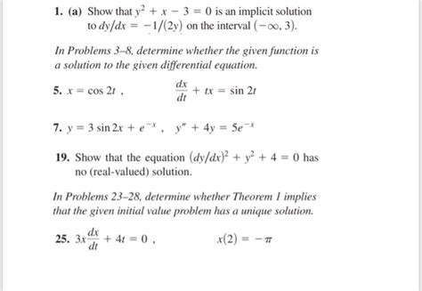 solved 1 a show that y x 3 0 is an implicit solution