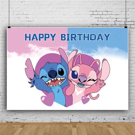 Fondo personalizado de Lilo Stitch de Disney decoración de boda