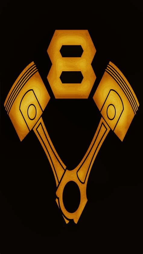 V8 Pistons Black Carros Engine Exotic Gold Logo Muscle Oil Passion Hd Phone Wallpaper