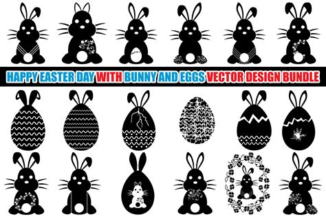Happy Easter Day With Bunny And Eggs Graphic By Graphical Shop
