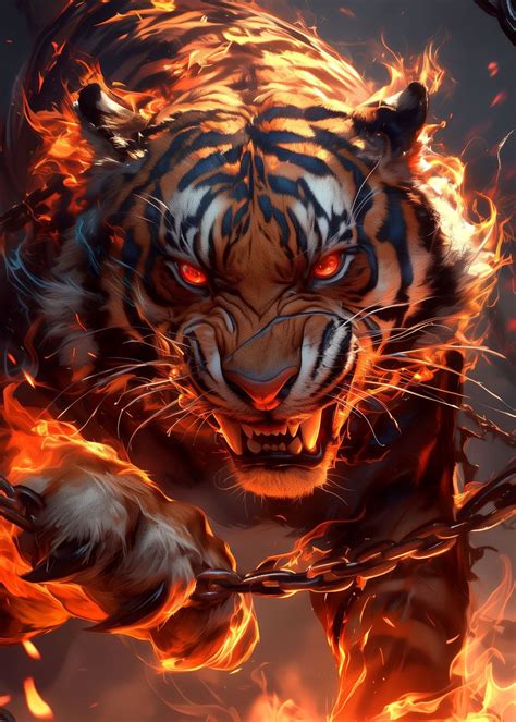 The Angry Tiger Poster Picture Metal Print Paint By Hans Skon