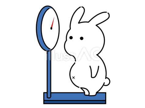 体重計にのる白いうさぎイラスト No 24530193無料イラストフリー素材ならイラストAC