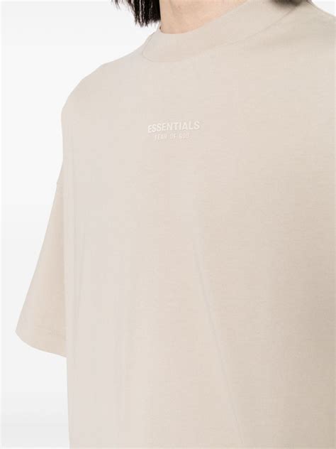 FEAR OF GOD ESSENTIALS Logo Print Cotton T Shirt Farfetch
