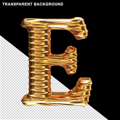 Letra De Oro Estriada E Archivo PSD Premium