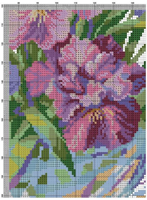 Free Cross Stitch Pattern Irises DIY 100 Ideas