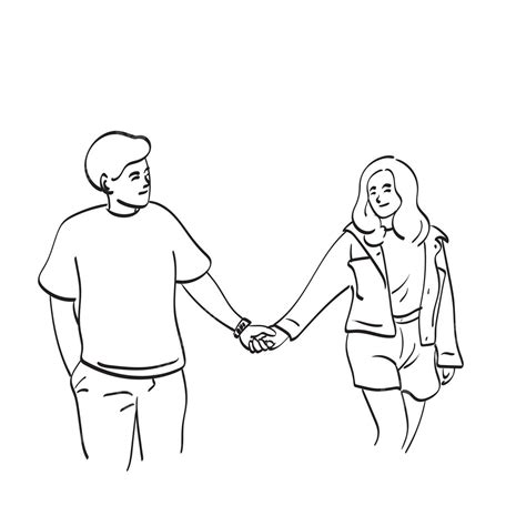 People Holding Hands Sketch