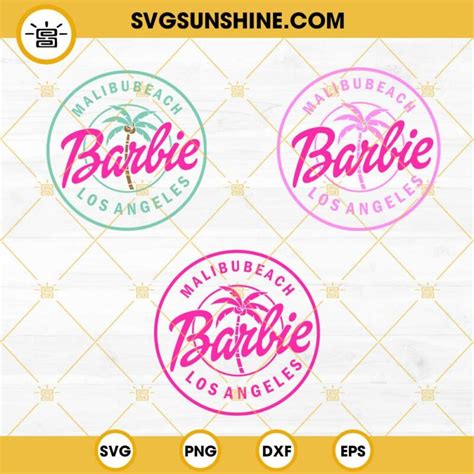 Malibu Beach Barbie Svg Bundle Pink Doll Svg Barbie Los Angeles Svg