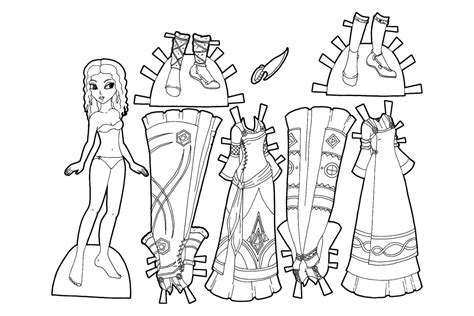 Vestir Muñeca Dibujo Para Colorear Dibujos Animados Garabato Kawaii
