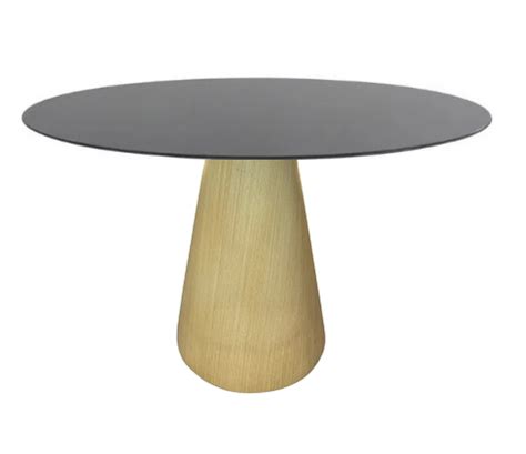 Mesa de Jantar Cone 110 cm Base Madeira Natural Freijó Claro Tampo