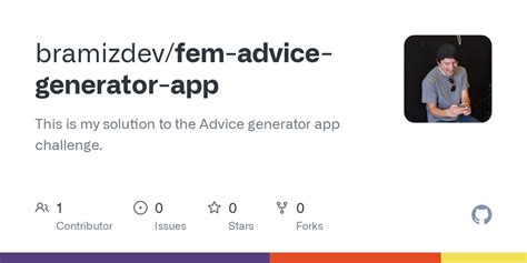 Github Bramizdev Fem Advice Generator App This Is My Solution To The