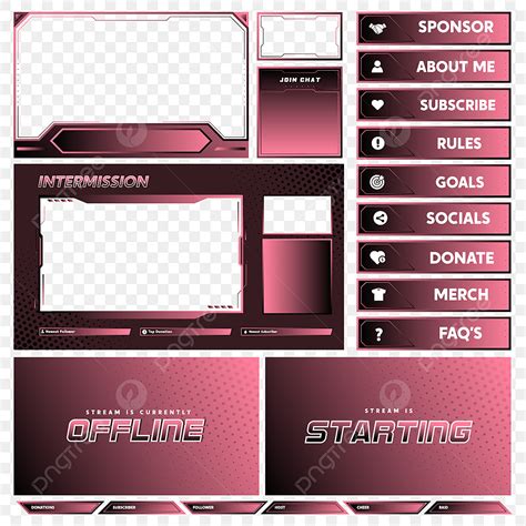 Twitch Overlay Vector Hd Png Images Twitch Overlay Template Design