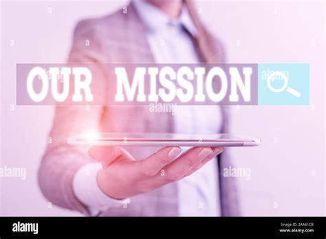 Writing Note Showing Our Mission Business Concept For A Written