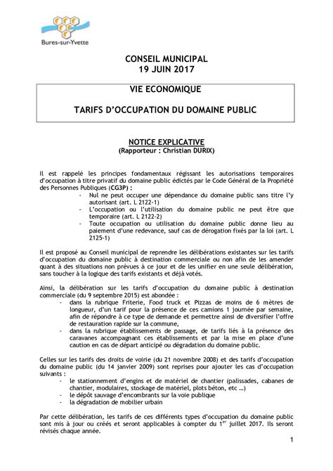 Calaméo 15 Notice projetdelib Tarifs D occupation Du Domaine Public