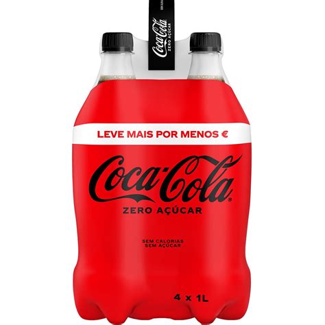 Refrigerante Gás Zero Açúcar Pack 4 garrafa 1 L Coca Cola