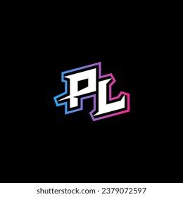 Pl Monogram Logo Design Abstract Shape Stock Vector Royalty Free