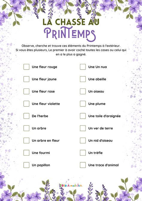 Éveillez les sens de vos enfants avec notre activité de chasse printanière