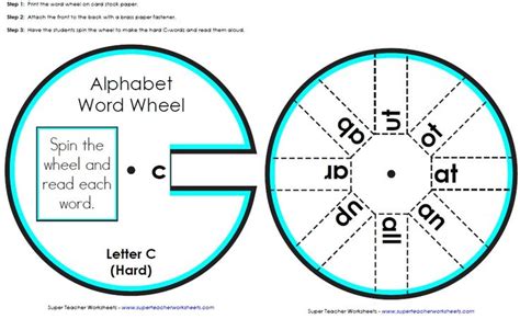 Word Wheel Hard C Word Wheel Cvc Words Phonics