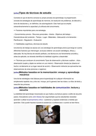 Tecnicas De Estudio PDF