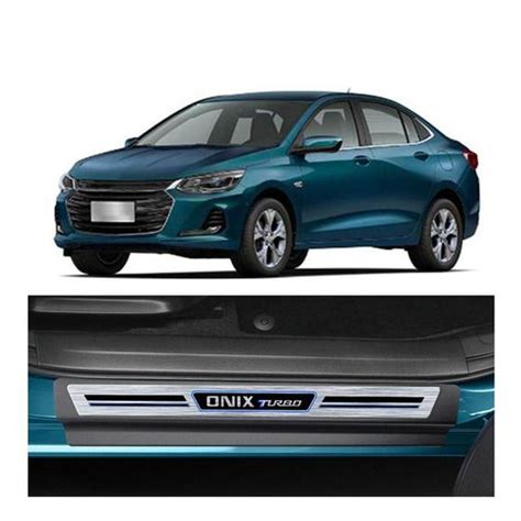 Kit Soleira Chevrolet Onix Turbo 2020 4 Portas Premium Aço Escovado