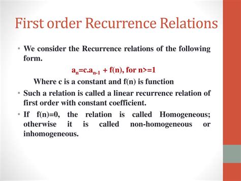 recurrence relations ppt download