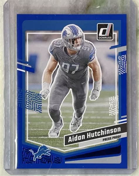 2023 PANINI DONRUSS Aidan Hutchinson épreuve de presse bleue 94
