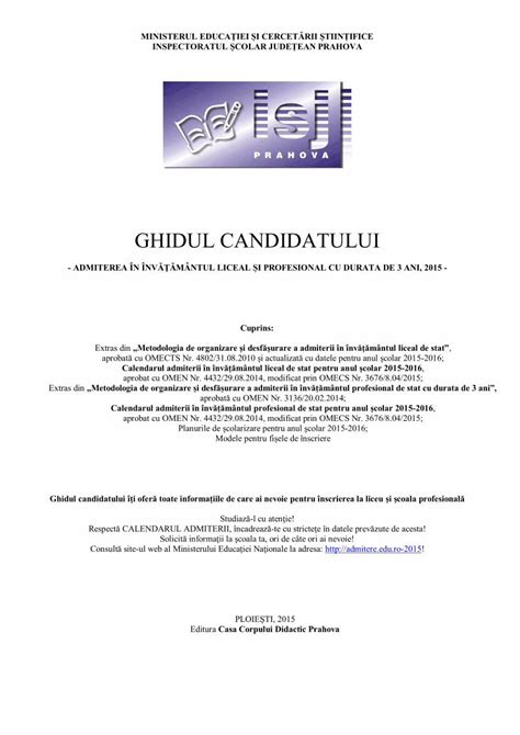 PDF GHIDUL CANDIDATULUI PDF fileArt 2 1 Absolvenţii clasei a