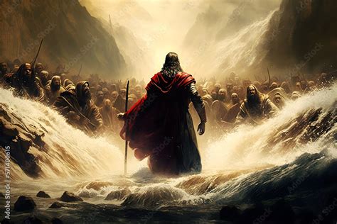 Exodus Of The Bible Moses Crossing The Red Sea With The Israelites