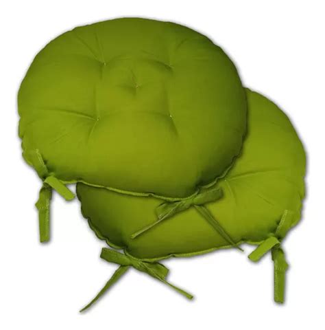 Kit 02 Almofadas Futon Redondo Assento Para Cadeira 40x40 Cor Verde