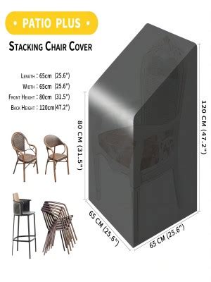 PATIO PLUS BLGCC65 2BK Funda para Silla de jardín apilable