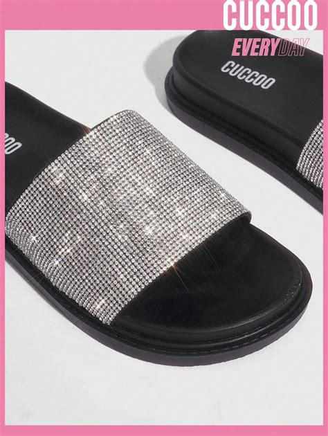 Cuccoo Everyday Collection Cuccoo Women S Rhinestone Embellished Slide