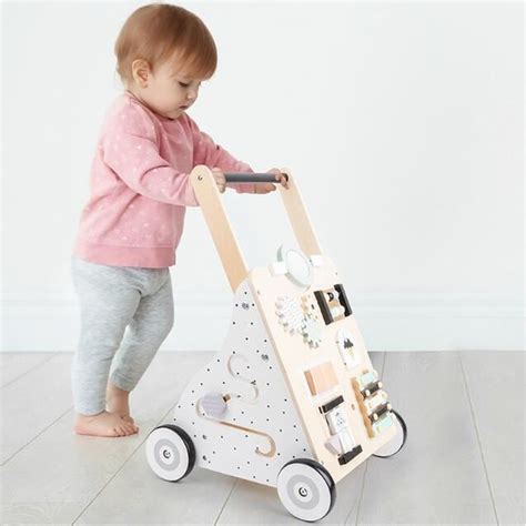 Chariot Multi Activités Chariot de Marche en Bois Jouet Educatif 6
