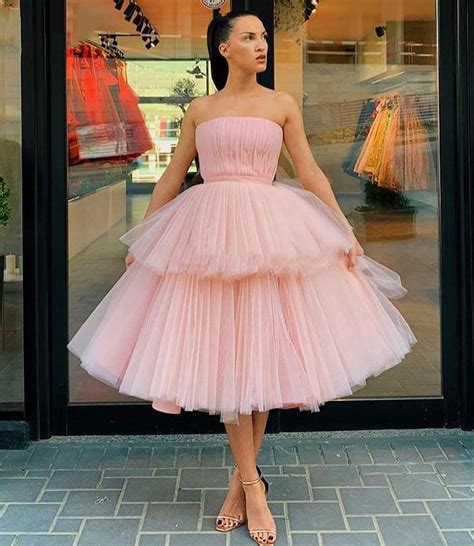 Pink Tulle Short A Line Prom Dress Party Dress Dreamy Dress Online
