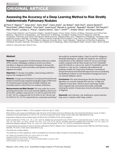 pdf assessing the accuracy of a deep learning method to risk stratify indeterminate pulmonary