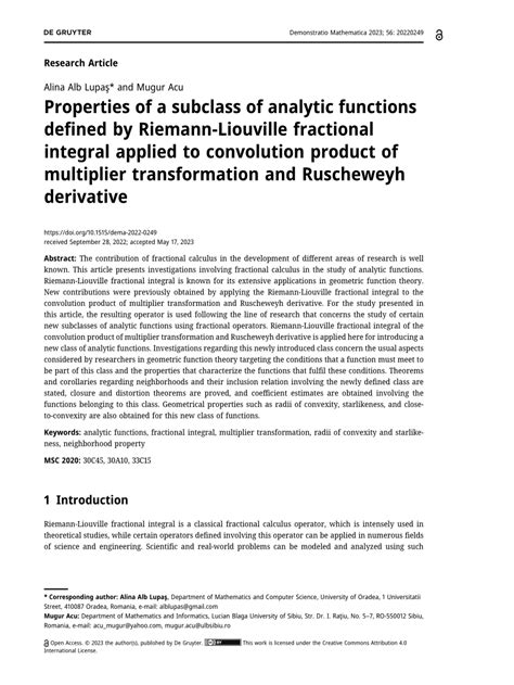 pdf properties of a subclass of analytic functions defined by riemann liouville fractional