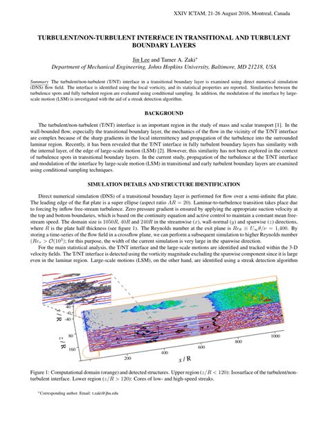 pdf turbulent non turbulent interface in transitional and turbulent boundary layers