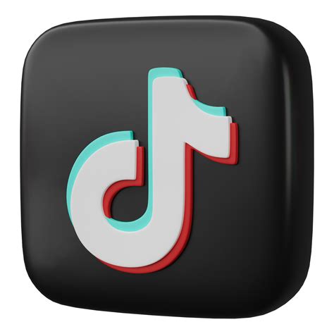 3D Render TikTok Logo Icon Isolated On Transparent Background