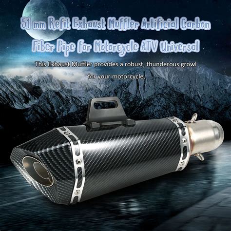 Aliexpress Buy 51 Mm Refit Exhaust Muffler Artificial Carbon