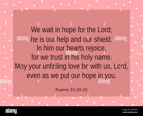 Bible Text We Wait In Hope For The Lord Psalms 33 20 22 Vector Made