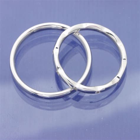 Eheringe Shop Glanzvolle Verbindung Schmale Weissgold Trauringe Mit