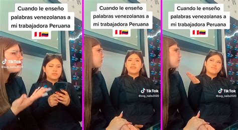 TikTok viral Joven le enseña jergas venezolanas a peruana y ella