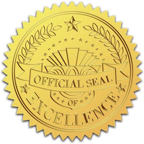 Craspire Pcs Gold Foil Embossed Stickers Official Excellence