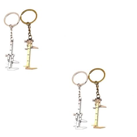 4 Pcs Pied à Coulisse Porte Clés Mini Règle Outils De Poche Pieds à