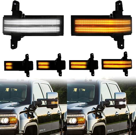 GemPro 2Pcs Switchback White Dynamic Amber LED Side Mirror Marker