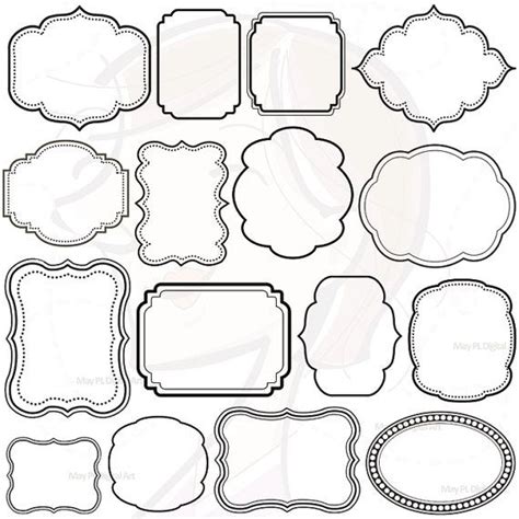 A Set Of Blank Labels And Frames