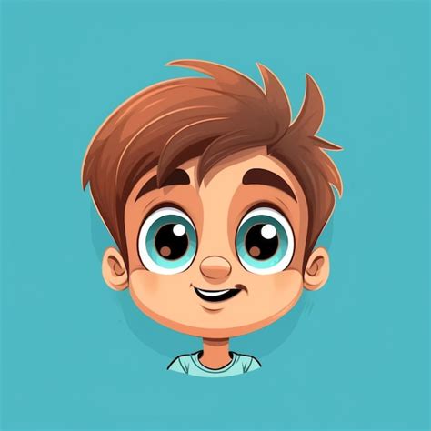 Niño de dibujos animados con grandes ojos y bigote en un ai generativo