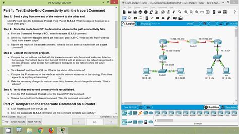 Packet Tracer Test Connectivity With Traceroute YouTube