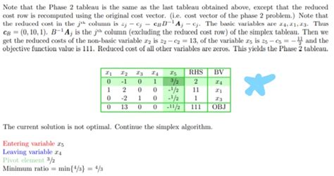 solved [linear programming two phase method walk through