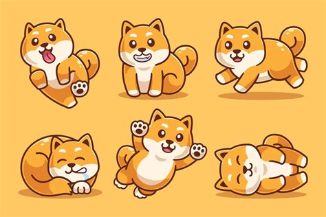 Perro Mascota Casa Lindo Shiba Inu Personaje De Dibujos Animados Tienda